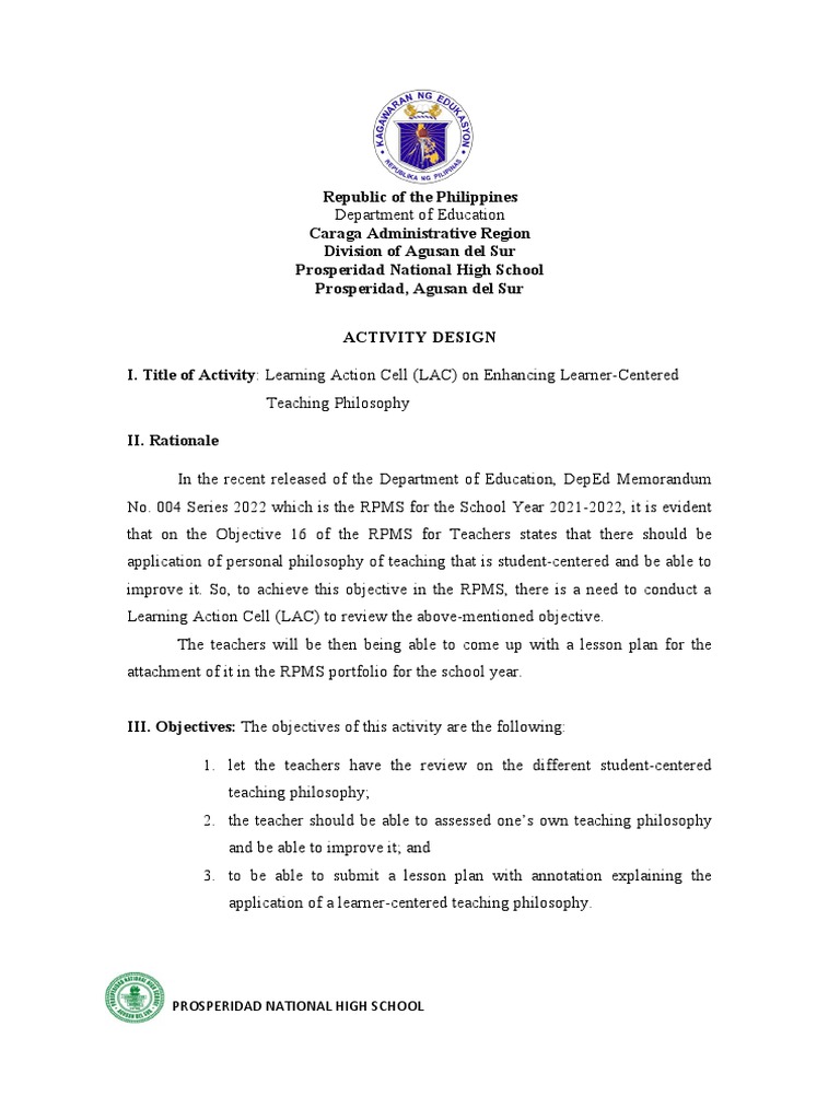 Teacher Workshop on Student-Centered Learning | PDF | Lesson Plan ...