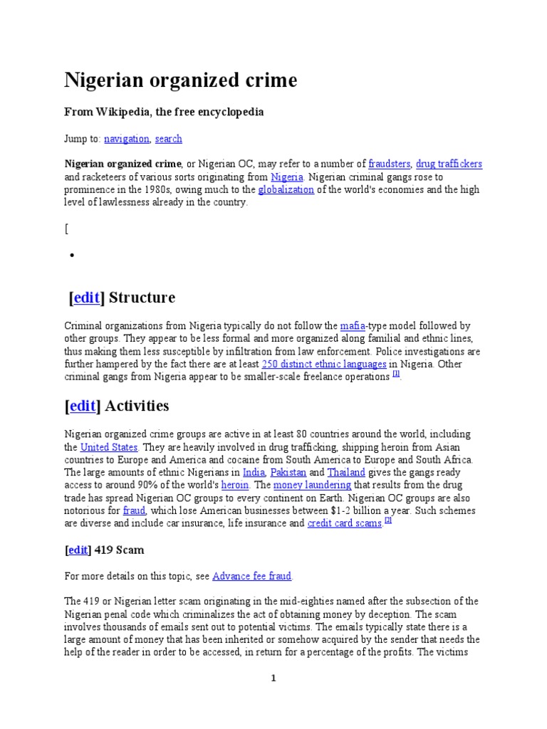 Nigerian Organized Crime | PDF | Criminal Law | Misconduct