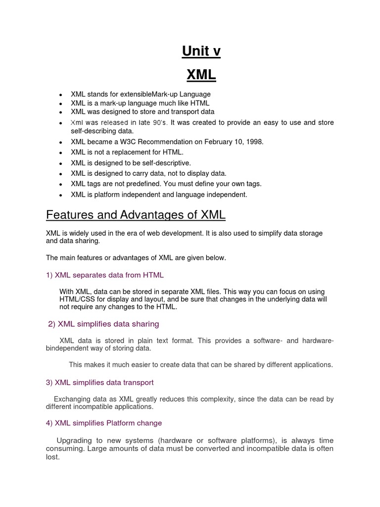 XML: An Introduction to Extensible Markup Language | PDF | Soap | Web ...