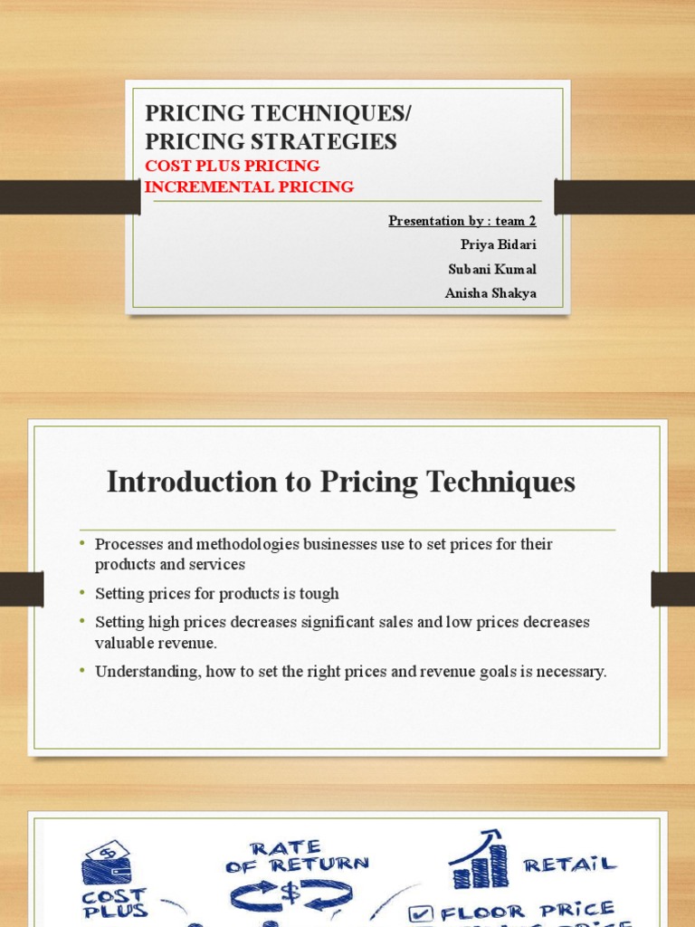 Cost Plus Pricing and Incremental Pricing - Pri1 | Download Free PDF | Pricing | Economies