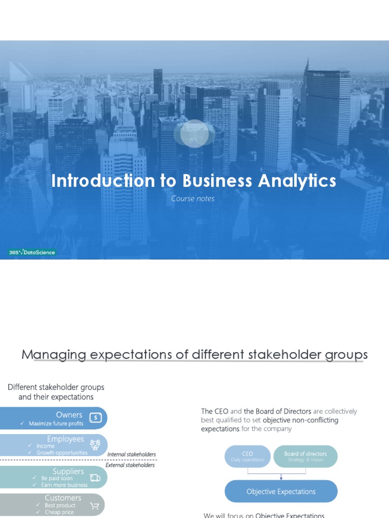 Intro To Business Analytics - Course Notes | PDF | Performance ...