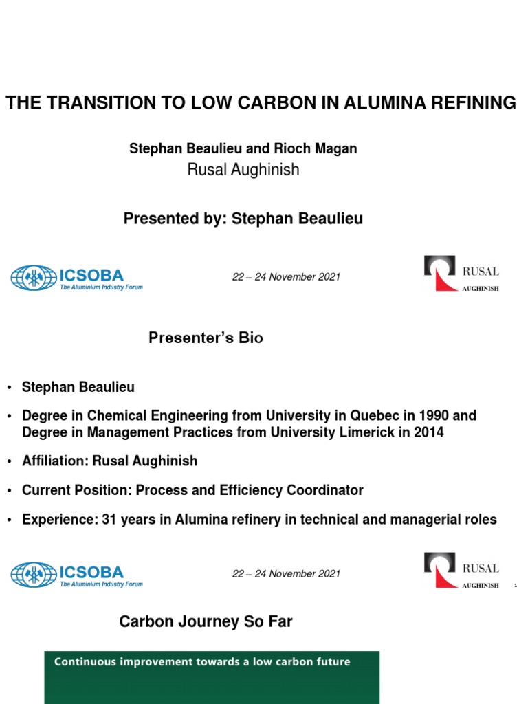 The Transition To Low Carbon in Alumina Refining: Rusal Aughinish | PDF ...