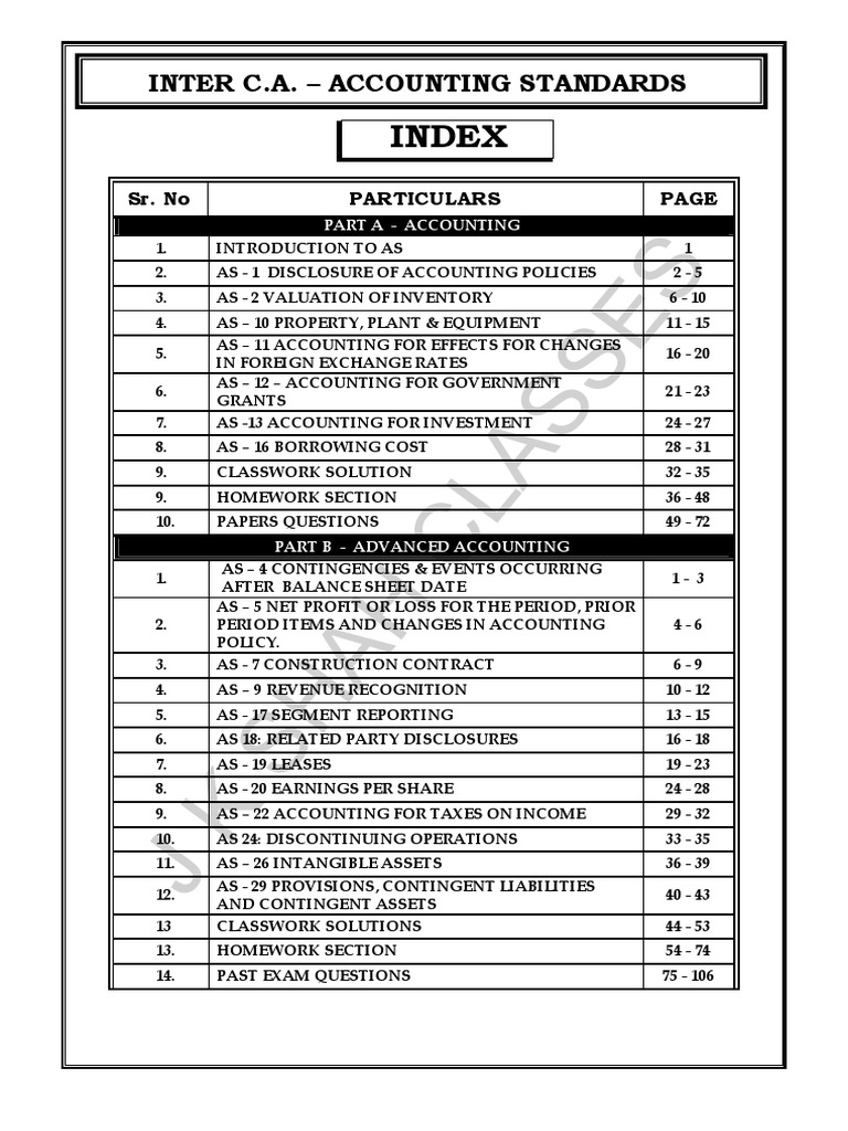 Inter CA Accounting Standards | PDF | Depreciation | Inventory