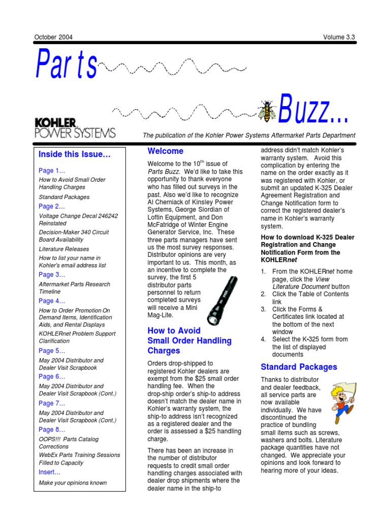 Parts Buzz : Welcome Inside This Issue | PDF
