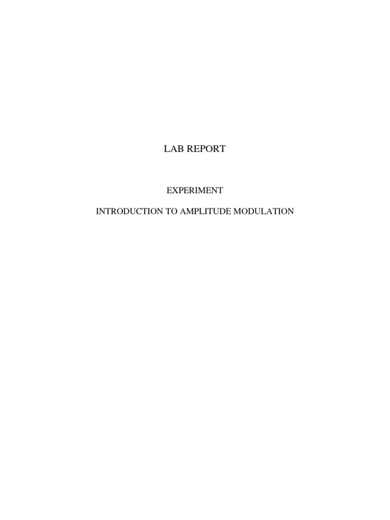 Lab4 AM Modulation | PDF | Spectral Density | Frequency Modulation