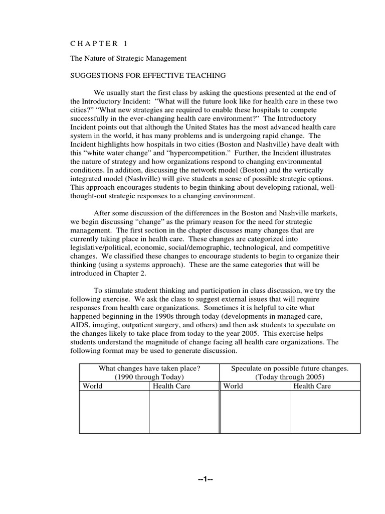 Ginter Chapters 1 4 | PDF | Strategic Management | Conceptual Model
