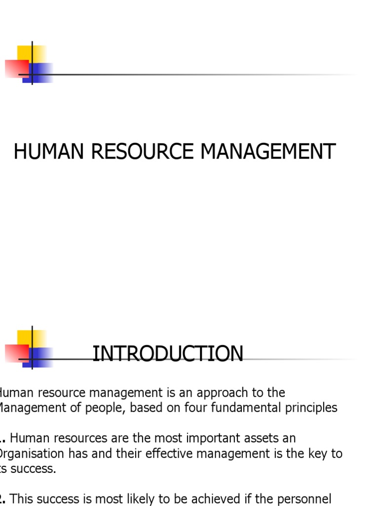 HRM Introduction | PDF | Human Resource Management | Human Resources