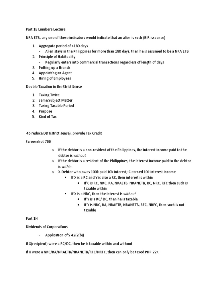 Tax Guidelines for Non-Residents in the Philippines | PDF | Taxes ...