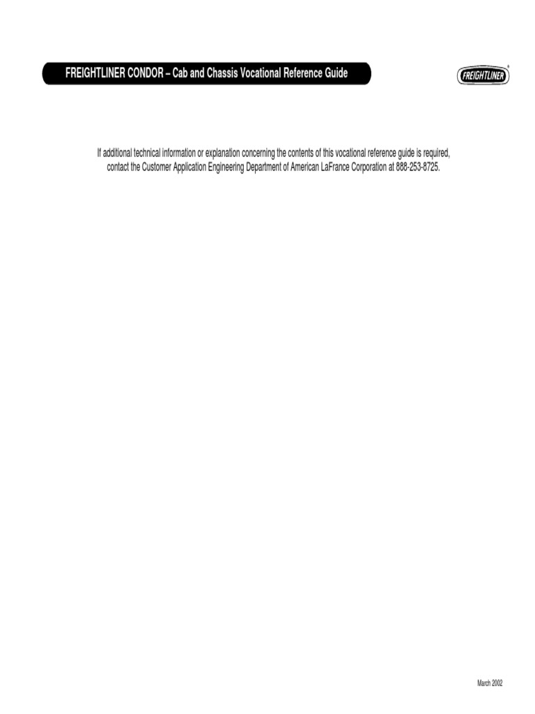 Freightliner Condor Body Builder Guide | PDF | Truck | Vehicles