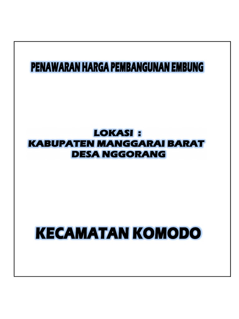 Rab Pembangunan Embung | PDF