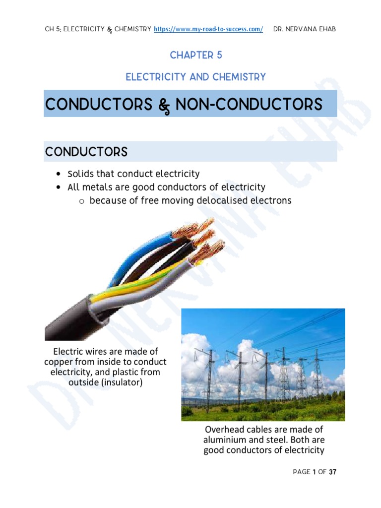 Conductors & Non-Conductors | PDF | Anode | Ion