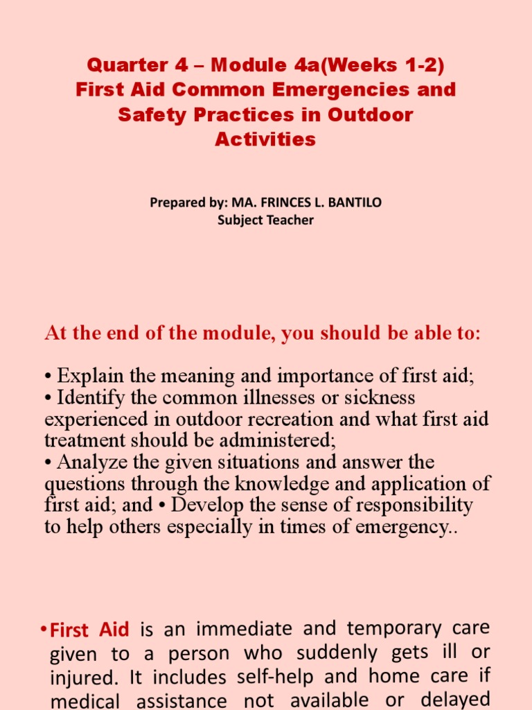 Quarter 4 Module 4a HOPE | PDF | First Aid | Clinical Medicine