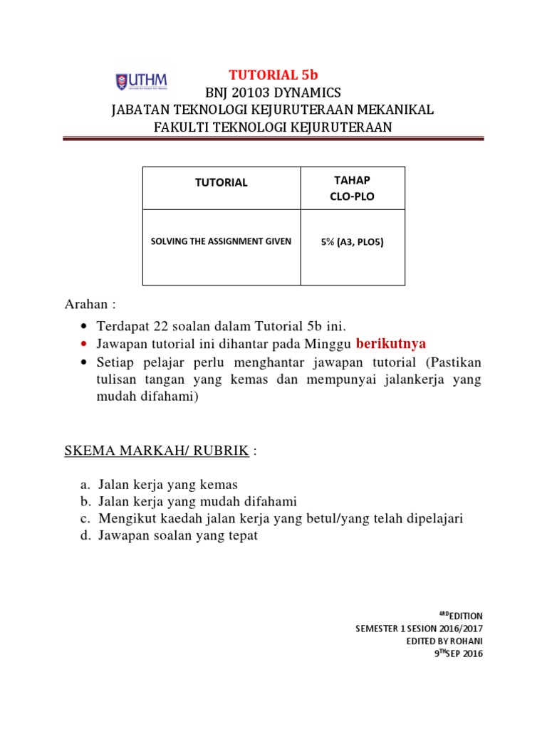 Tutorial 5B: Tutorial Tahap Clo-Plo | PDF | Friction | Nature