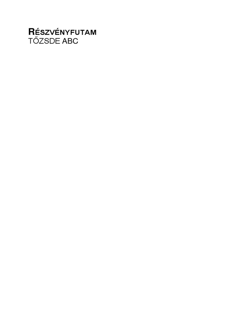 Részvényfutam - Tőzsde ABC - Final | PDF