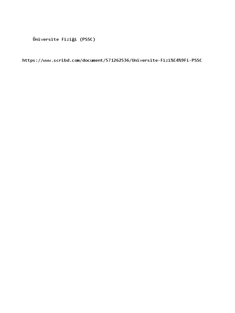 Üniversite Fiziği (PSSC) | PDF