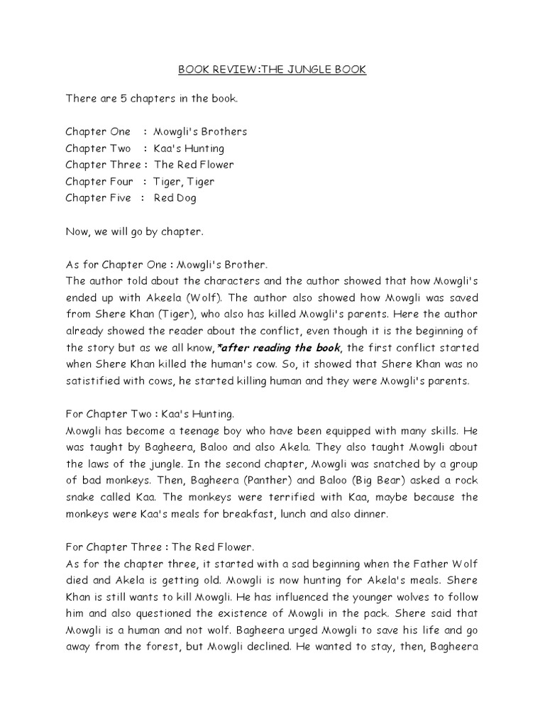 Book Review The Jungle Book | PDF | Bagheera | Baloo