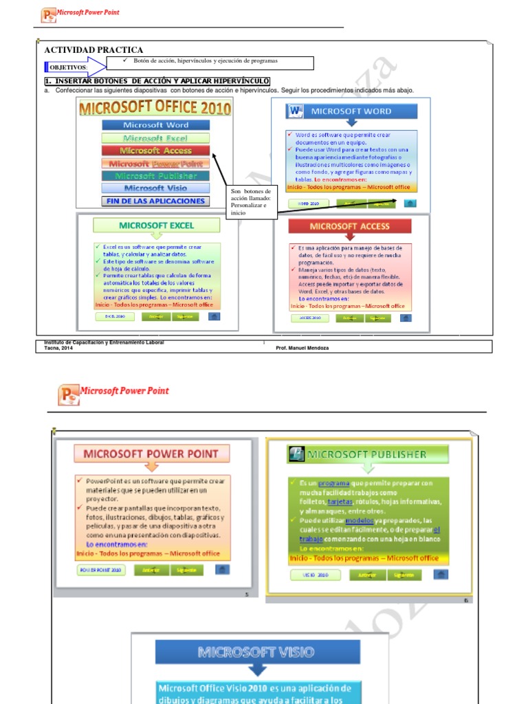 Prac6 PPoint 2010 Botones de Acción | PDF | Microsoft PowerPoint | Microsoft