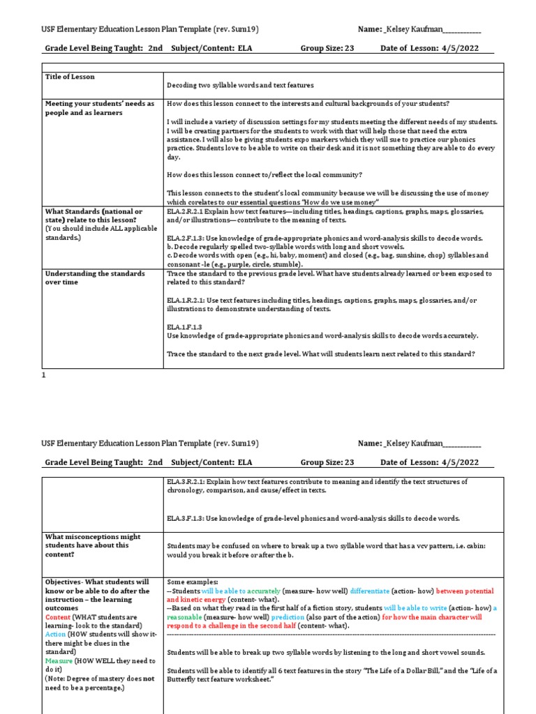 Supervisor 3rd Observation Final Lesson Plan | PDF | Phonics | Lesson Plan