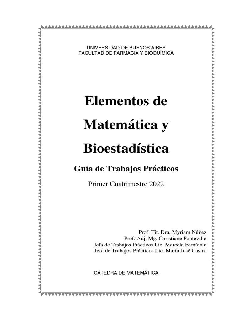 GTP ELEMENTOS DE MATEMATICA y BIOESTADISTICA TUMN 2022 | PDF | Logaritmo | Integral
