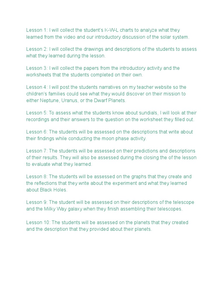 Solar System Assessment Framework | PDF | Language Arts & Discipline ...