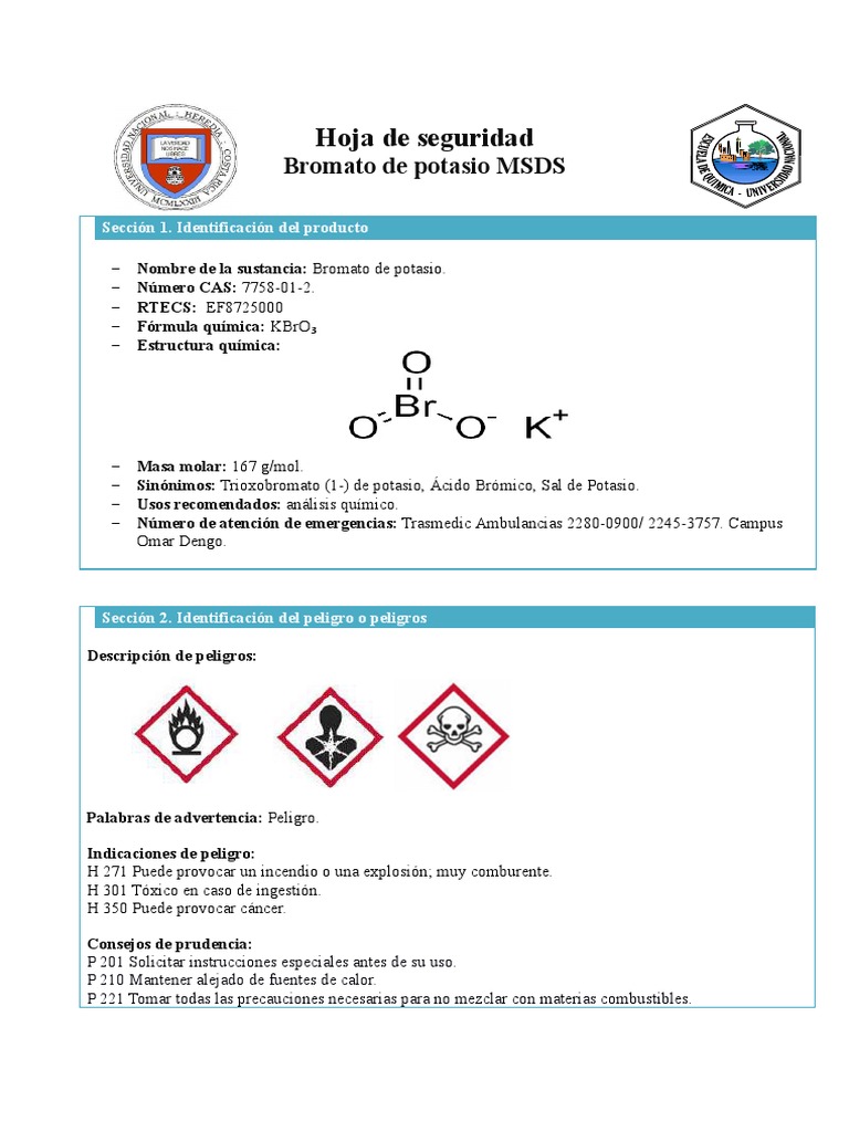 Bromato de Potasio | Descargar gratis PDF | Agua | Combustión