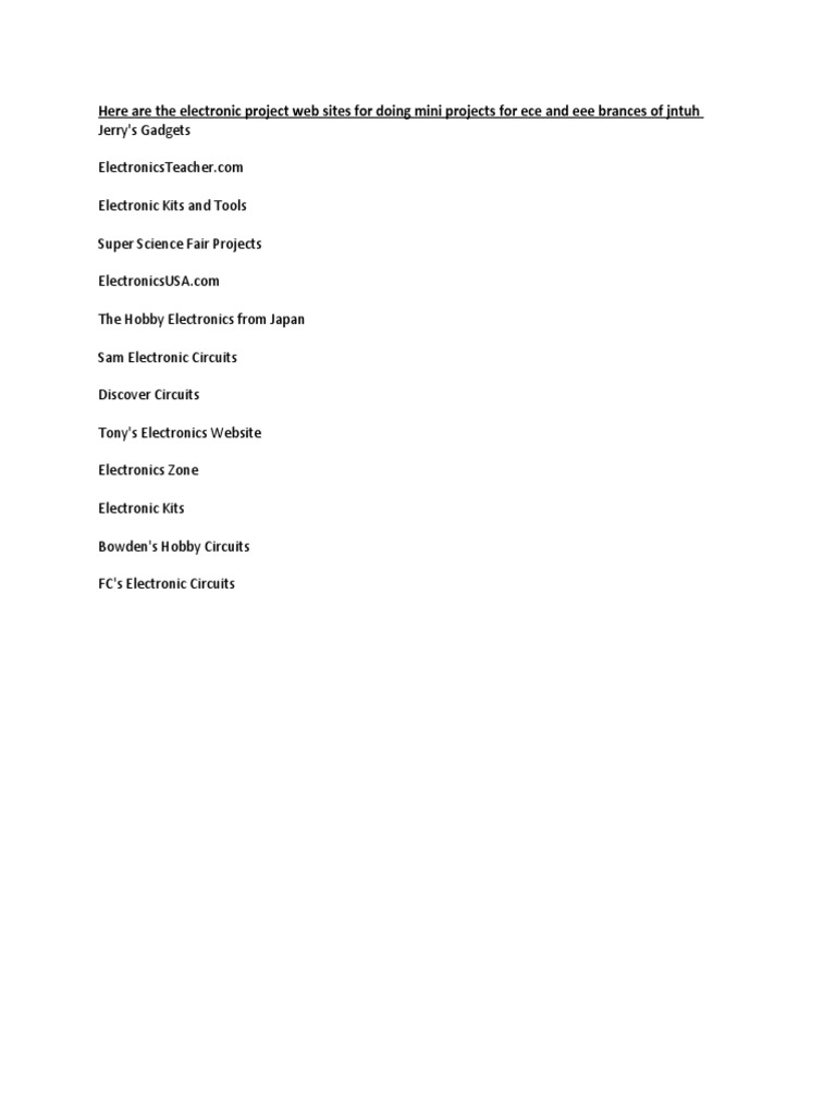ECE/EEE Mini Project Resources | PDF