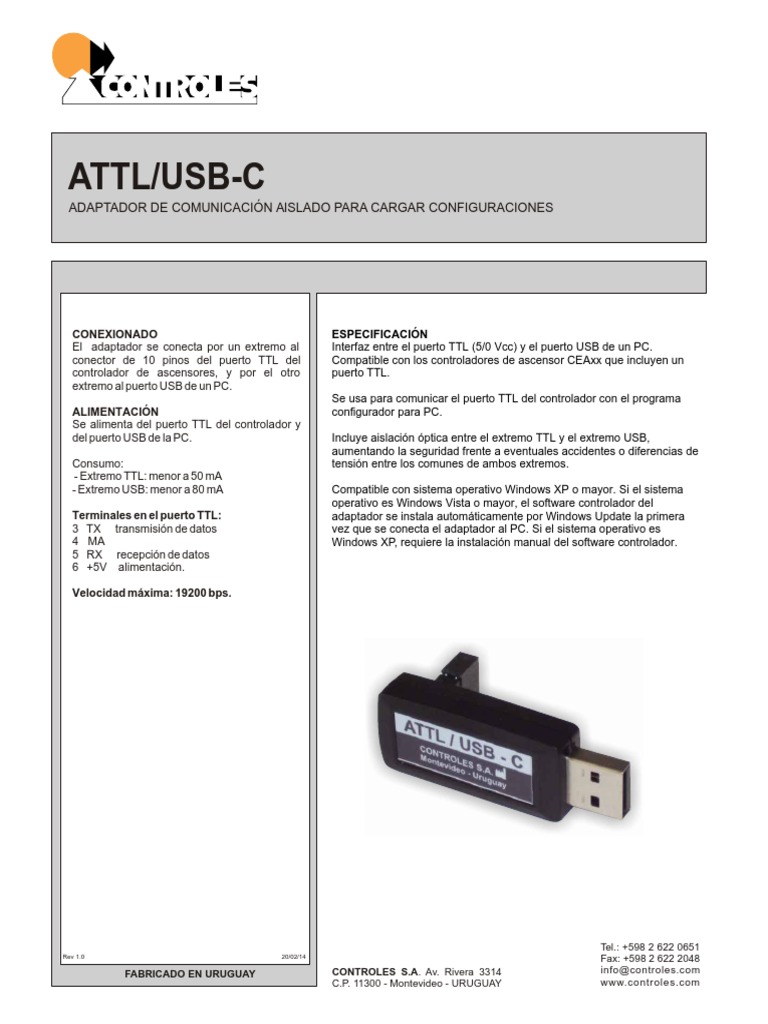 Adaptador USB-TTL para Controladores CEAxx | PDF