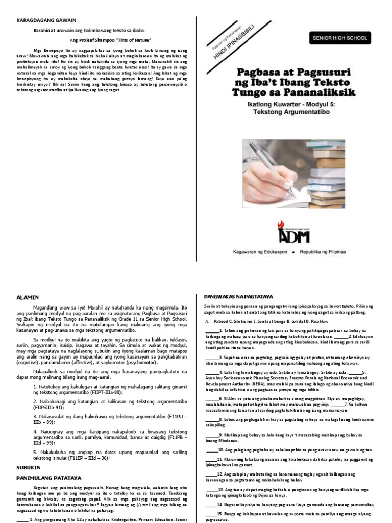 FIL. Q3 - Modyul 5 | PDF