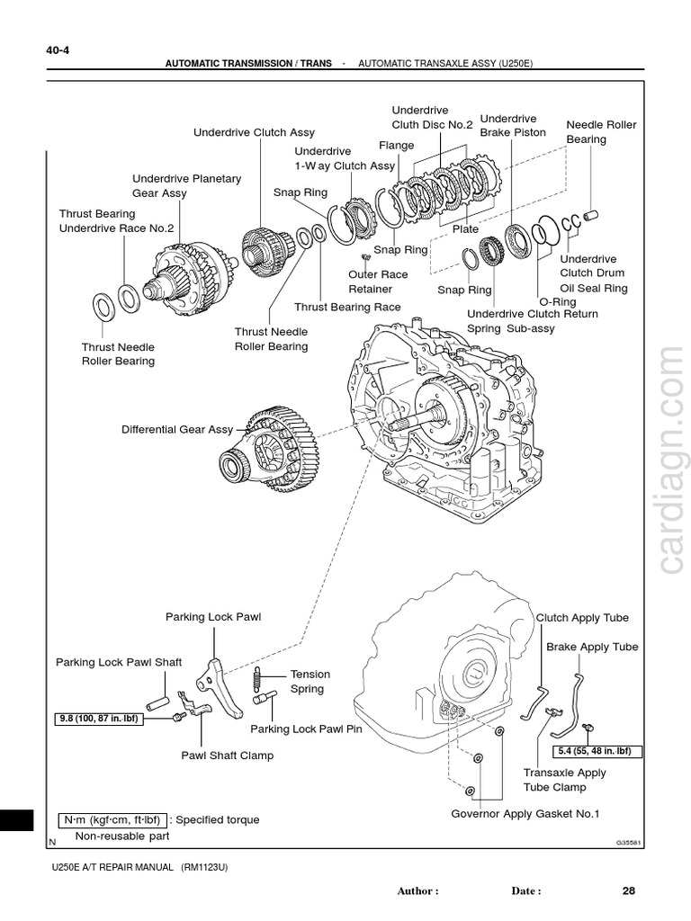 Automatic Transmission / Trans: - Automatic Transaxle Assy (U250E ...