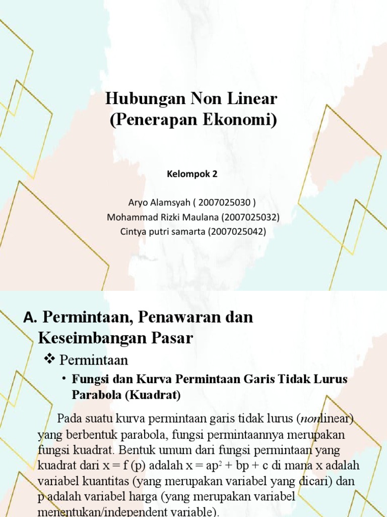 Hubungan Non Linear (KELOMPOK 2) .. | PDF