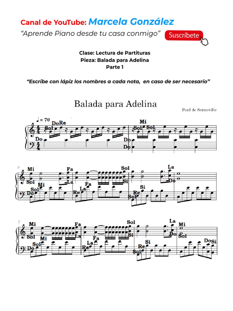 Partitura Balada para Adelina | PDF