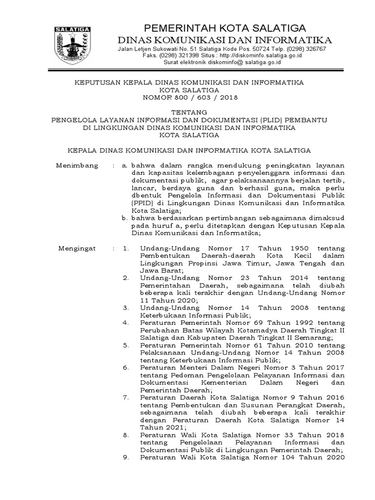 SK Ppid Kominfo | PDF | Komputer