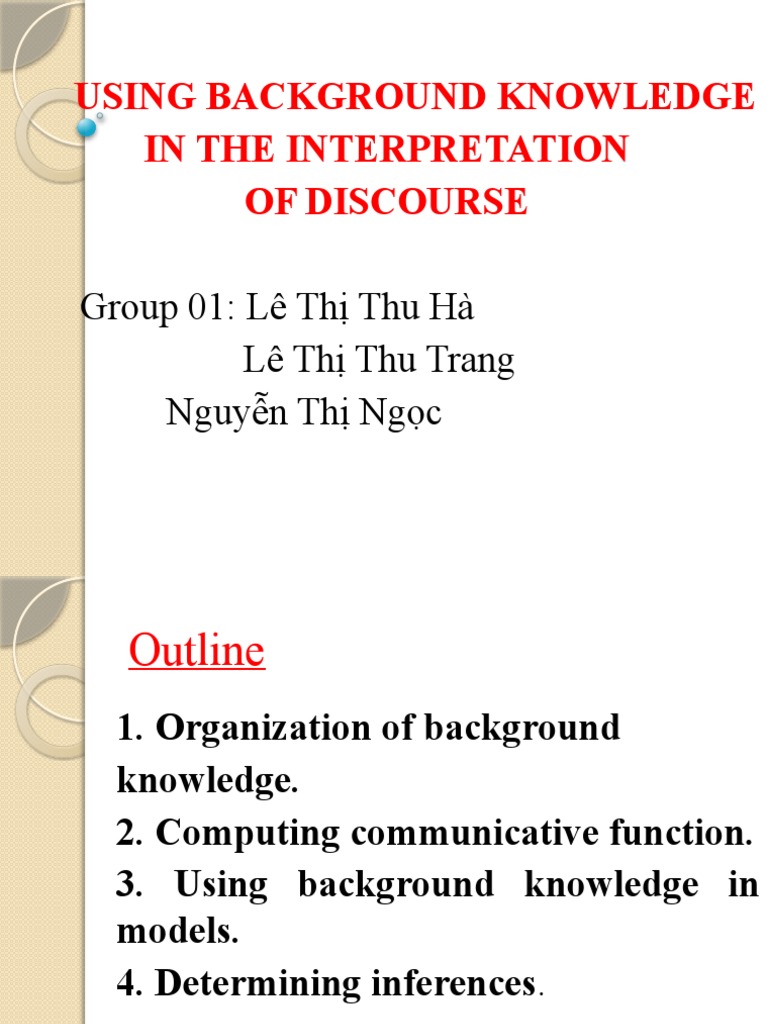 1 - Using Background Knowledge in The Interpretation of Discourse | PDF ...