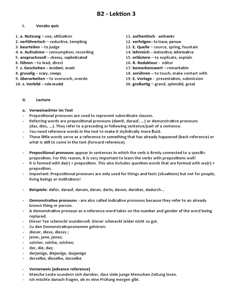 B2 Lektion 3 | PDF