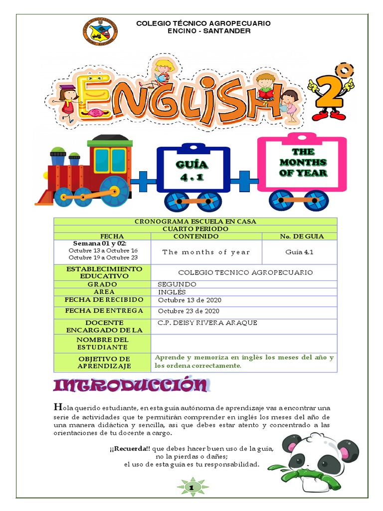 Ingles 2° | PDF | Aprendizaje