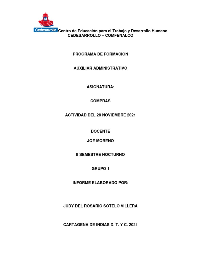 Informe de Compras Con Orden C. y Requisicion | PDF | Calidad ...