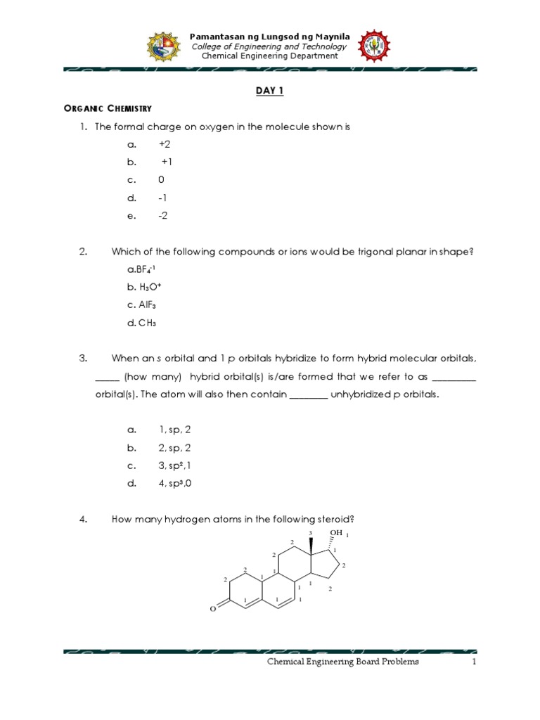 Chemical Engineering Board Exam Problems | PDF | Reaction Rate ...