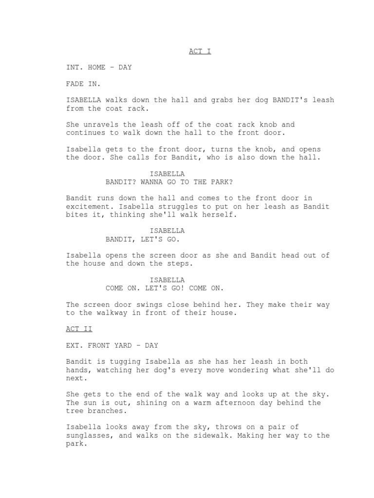Script Walk in The Park-2 | PDF