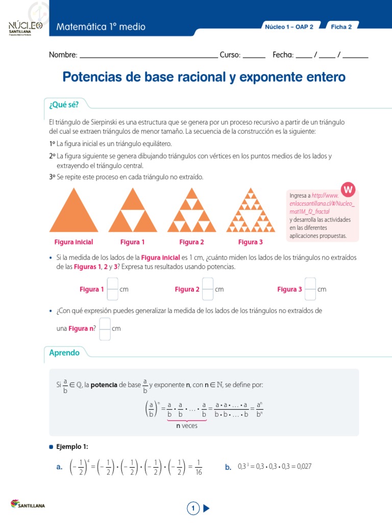 Potencias de Base Racional y Exponente Entero | PDF | Exponenciación ...