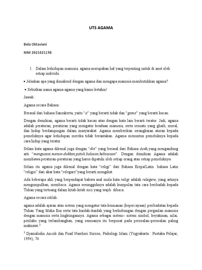Uts Agama | PDF
