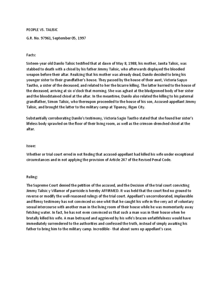 People vs. Talisic | PDF