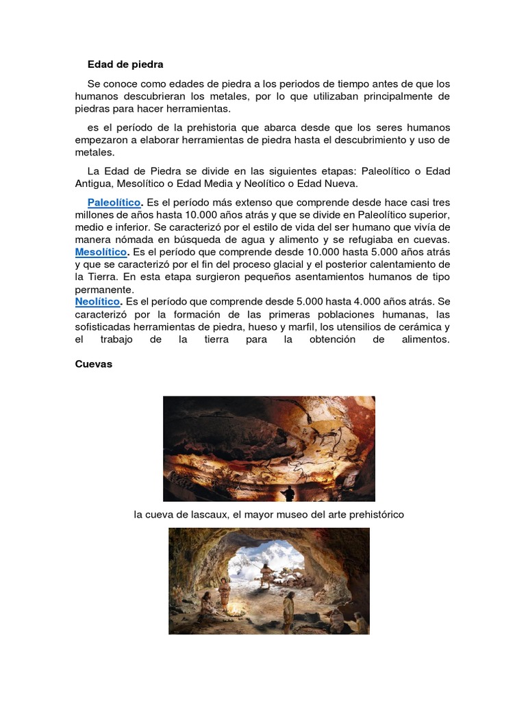 Características de la Edad de Piedra | PDF | Edad de Piedra | Arqueología