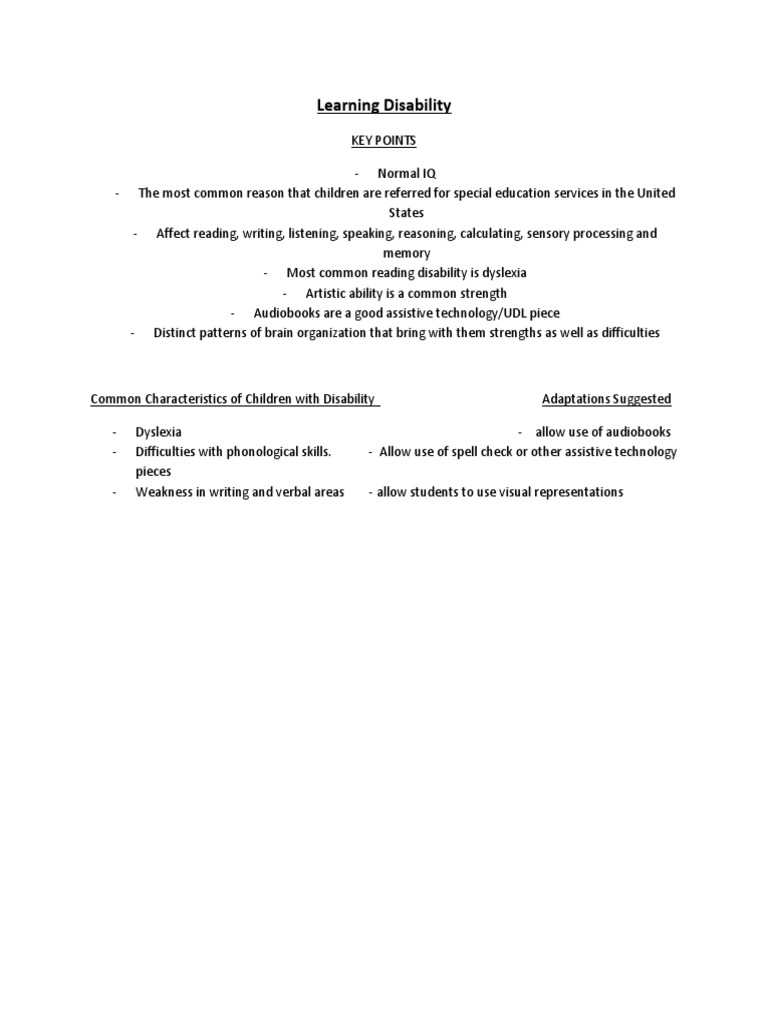 242 Disabilities Chart | Download Free PDF | Intellectual Disability ...