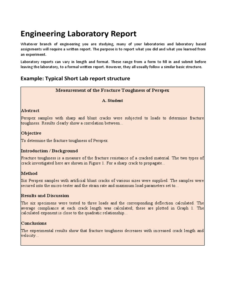 Sample Laboratory Report | PDF | Fracture Mechanics | Fracture