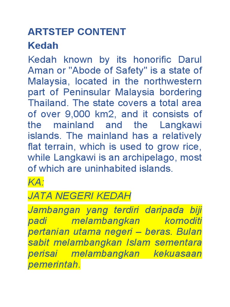 IVTC ArtStepContent Kedah | PDF