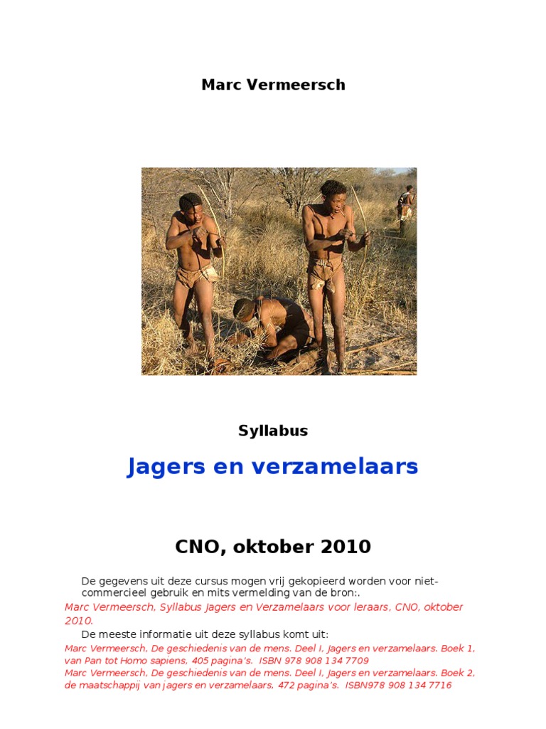 Jagers en Verzamelaars Cursus | PDF