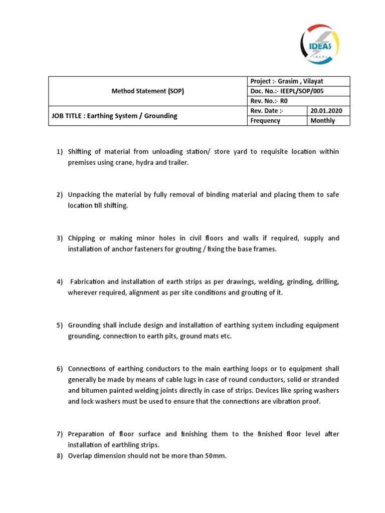 Earthing System | PDF | Welding | Construction