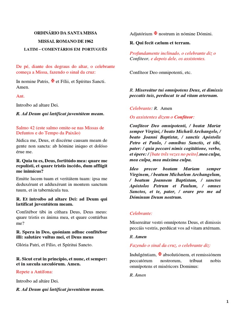 1.ordinário Da Santa Missa | PDF | Missa (liturgia) | Rituais religiosos