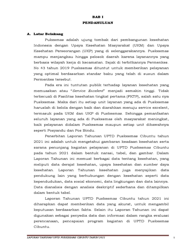 Laptah UPT Puskesmas Cibuntu 2021 (FIX) | PDF