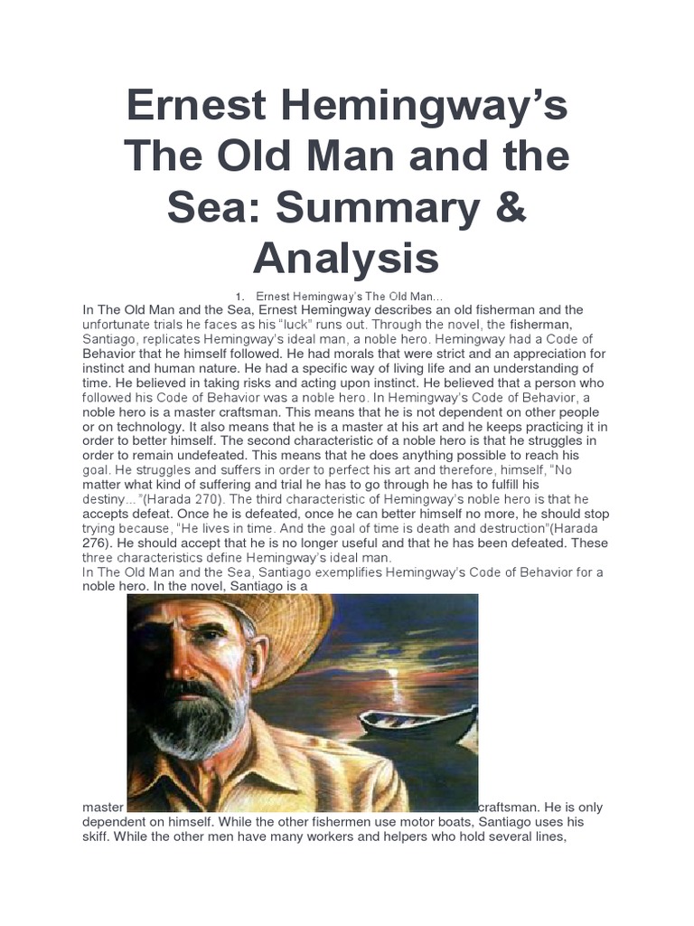 Ernest Hemingway's The Old Man and The Sea: Summary & Analysis | PDF ...